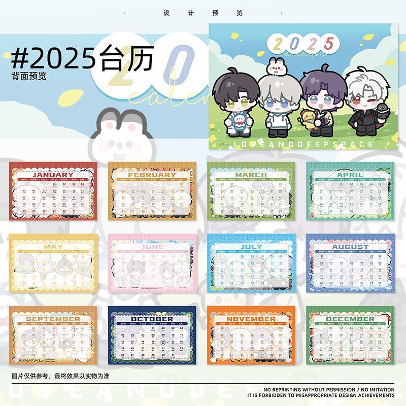 Love and Deepspace 2025 Desk Calendar Cartoon Characters New Year's ...