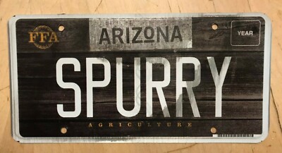 ARIZONA FFA FARMER AGRICULTURE VANITY AUTO LICENSE PLATE " SPURRY ...