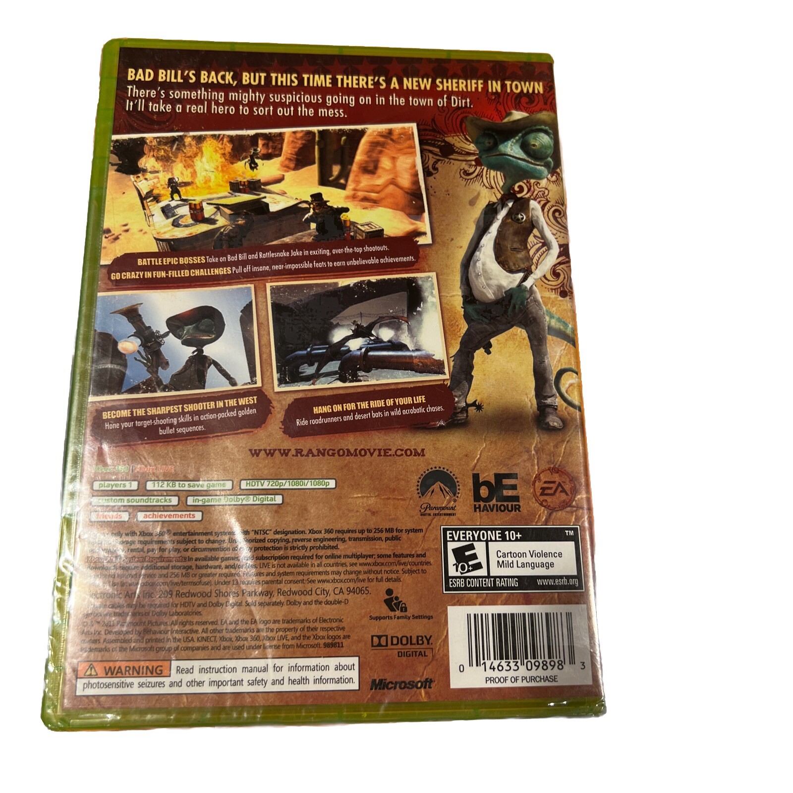 Rango - Xbox 360, ESRB USA Version, New, Sealed, Excellent Condition ...