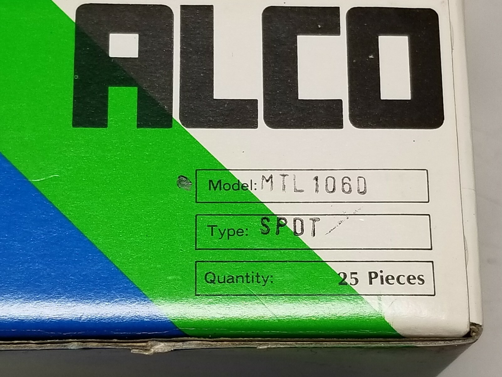 ALCO Alcoswitch Locking Lever Toggle Switch SPDT MTL106D for sale ...