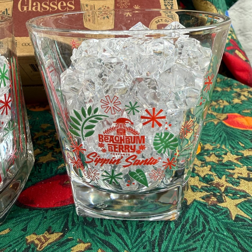 Verre À Double Rocks Sippin Santa Pop Up Bar Tiki De Beachbum Berry Set ...