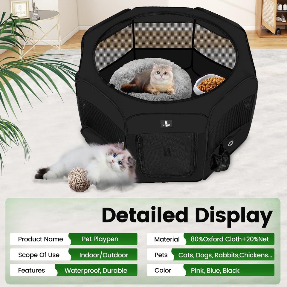 Dog Playpen Portable Pet Play Pens for Puppies, Cat, Rabbit, Chicks ...