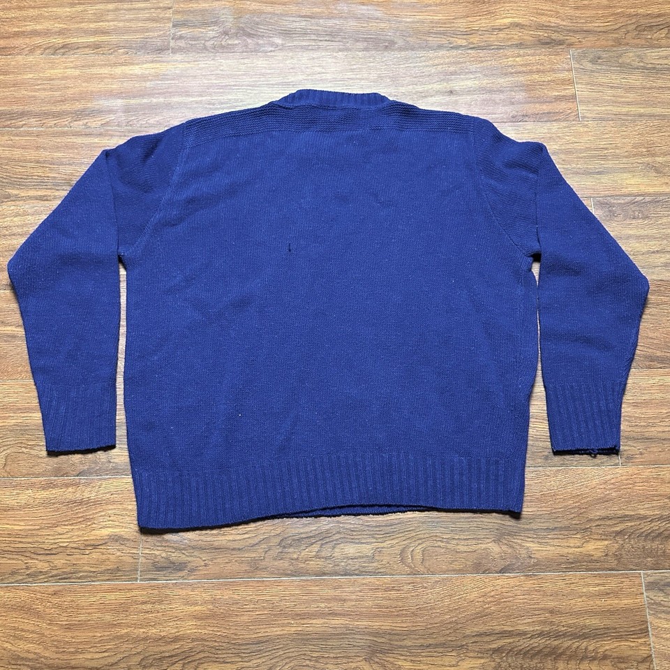 Vintage Kate Collins Navy Blue Sweater Womens M Blank Plain Pullover ...