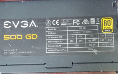 EVGA 100-GD-0500-V1 500 GD 500W Gold Power Supply w/cables | eBay