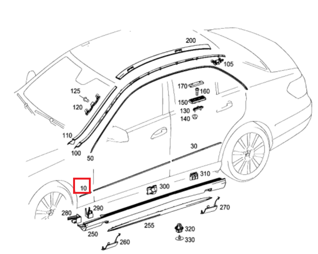 Genuine MERCEDES BENZ E Class W212 Front Left Chrome Fender Trim ...