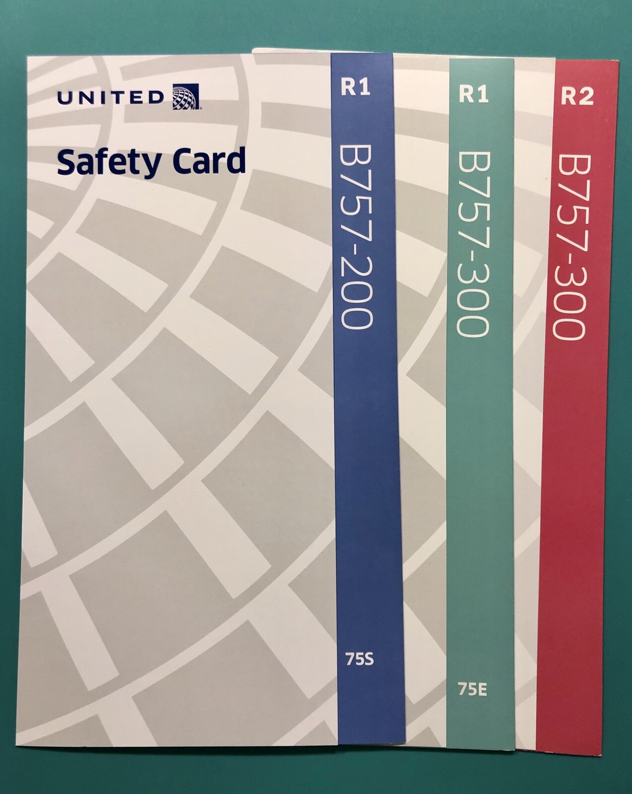 3 UNITED AIRLINES SAFETY CARDS—757-300 AND 200 | eBay