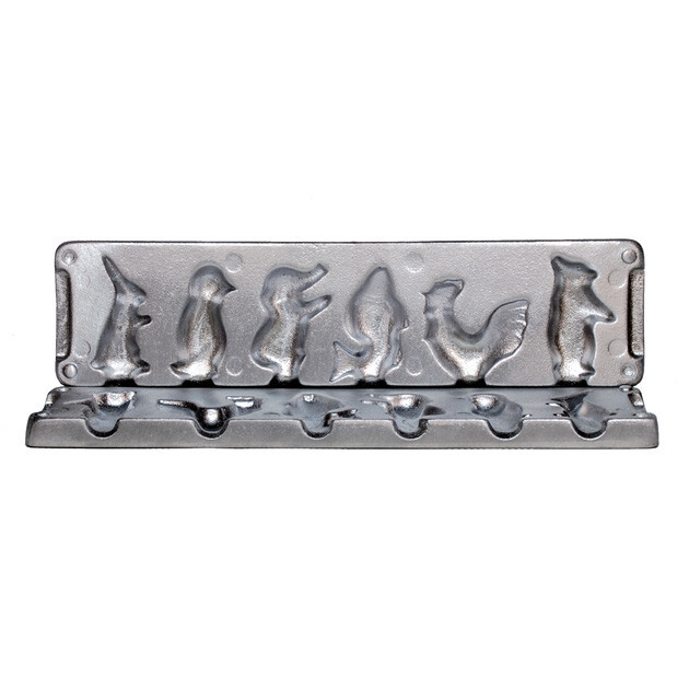 RUSSIAN VINTAGE USSR CAST IRON CANDY LOLLIPOP MOLD FORM BUNNY, PENGUIN ...