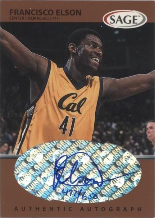 1999 SAGE - Autographs Francisco Elson #A17 Bronze /650 (AU, RC) for ...