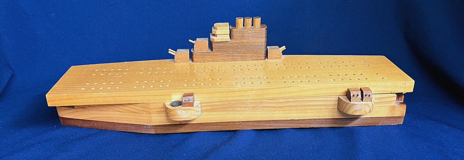 Nautical Maritime Battleship Form 22" Wood Cribbage Board Aircraft ...