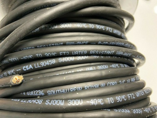 50 FT 18/2 SJOOW SJ SJO SJOW BLACK RUBBER CORD EXTENSION WIRE/CABLE | eBay