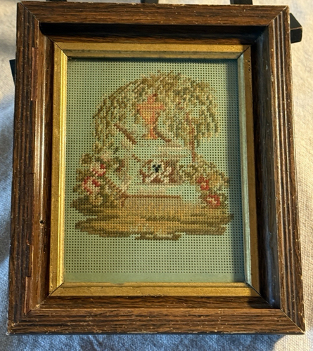 Early Victorian Mourning Willow Urn Cemetery Gravestone Punched Paper ...