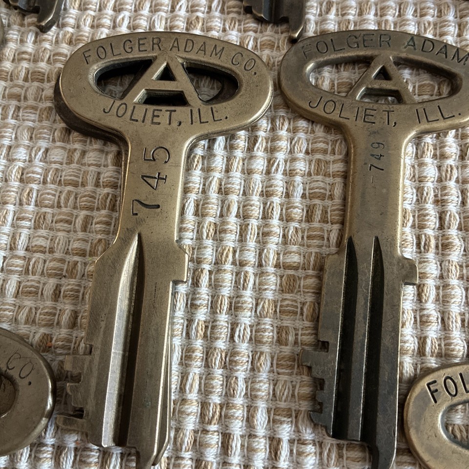 Folger Adam Vintage Joliet ILL Brass Key Large | eBay