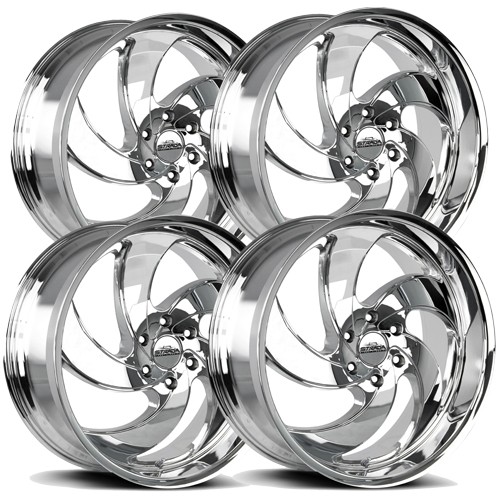 (Set of 4) Strada C05 Retro 5 20x8.5 5x5" +15mm Chrome Wheels Rims 20 ...
