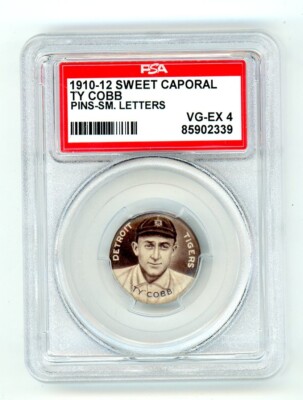 1910-12 P2 Sweet Caporal Pins TY COBB PSA 4 VG/EX Condition *HIGH END ...