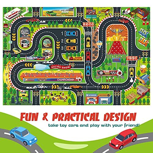Kids Toy Dream Mat Racetrack Activity Playmat Carpet Racing Map for ...
