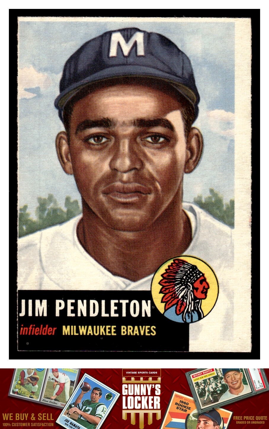 1953 Topps Jim Pendleton 185 Milwaukee Braves | eBay