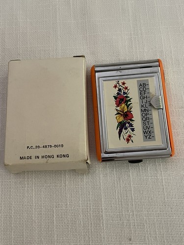 Vintage MINI INDEX AZ flip open telephone address book Metal Hong Kong ...