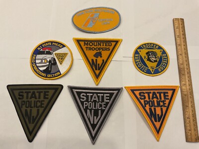 NJ. State Police patches All different 7 piece set. All new.Full size ...