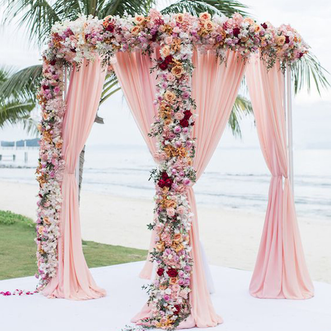 3ft/6ft/10ft Wedding Canopy Chuppah Drape Stand Heavy Duty Square Pipe ...