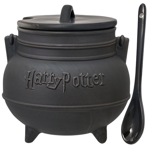 Harry Potter Black Footed Ceramic Cauldron with Lid/Spoon | eBay