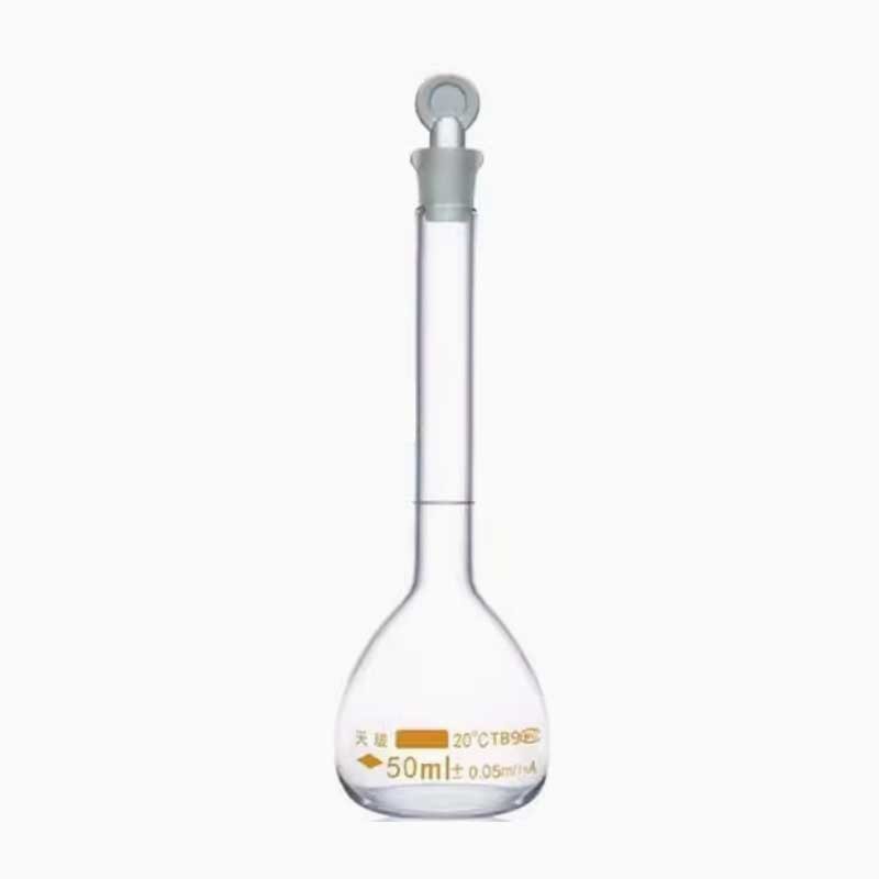Transparent 50ml Glass Volumetric Flask w/ Stopper Chemistry Laboratory ...
