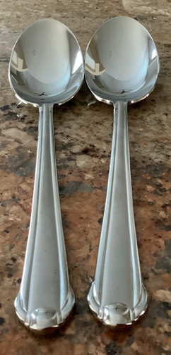 Mikasa CLASSICO SATIN 2 Soup Spoons 7 5/8" Stainless Flatware 18/0 ...