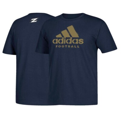 Akron Zips NCAA Adidas Spray Football Graphic Men's Navy Blue T-Shirt ...