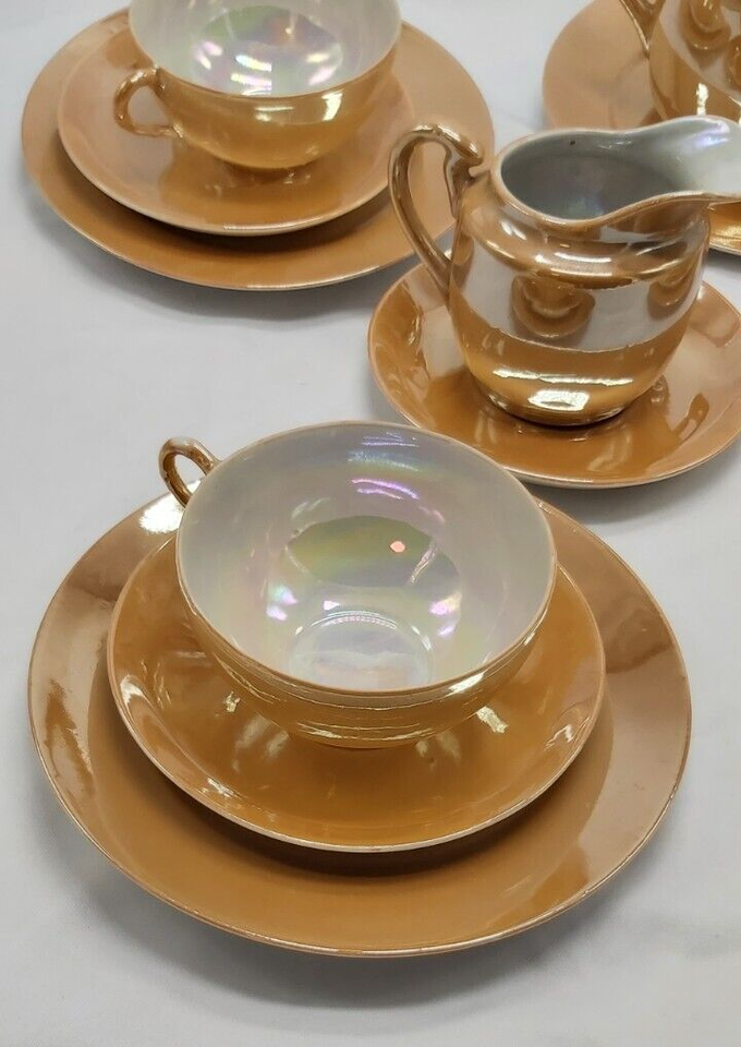 Peach Lusterware Tea Set three piece set Made in Japan | eBay