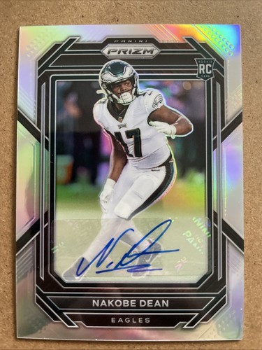 2022 PANINI Prizm Nakobe Dean Silver Prizm Rookie Autograph Auto RC ...