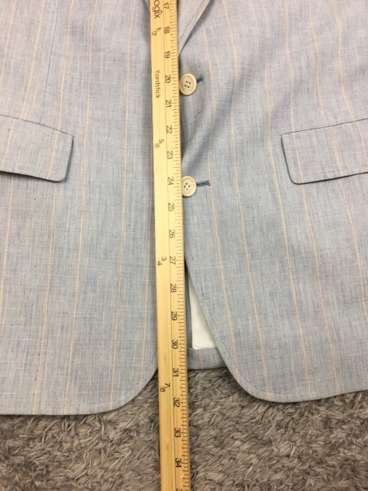Haspel Suit Jacket Blazer Mens Size 40R Blue Striped Double Pocket ...