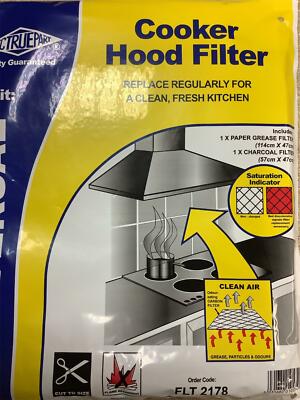 3 x Grease and Carbon / Charcoal Cooker Hood Filters Universal Cut to ...