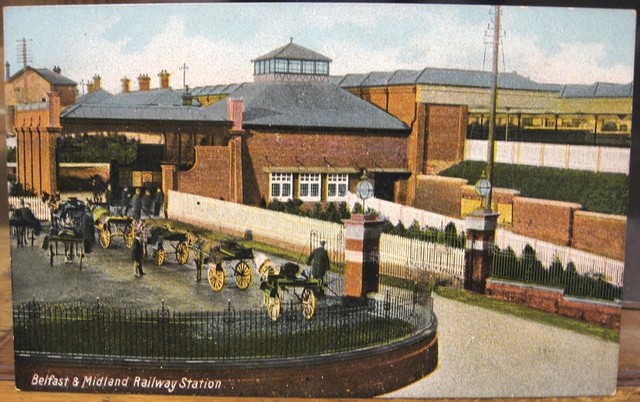 Irish Postcard BELFAST & MIDLAND Railway Station Ballymena Northern ...