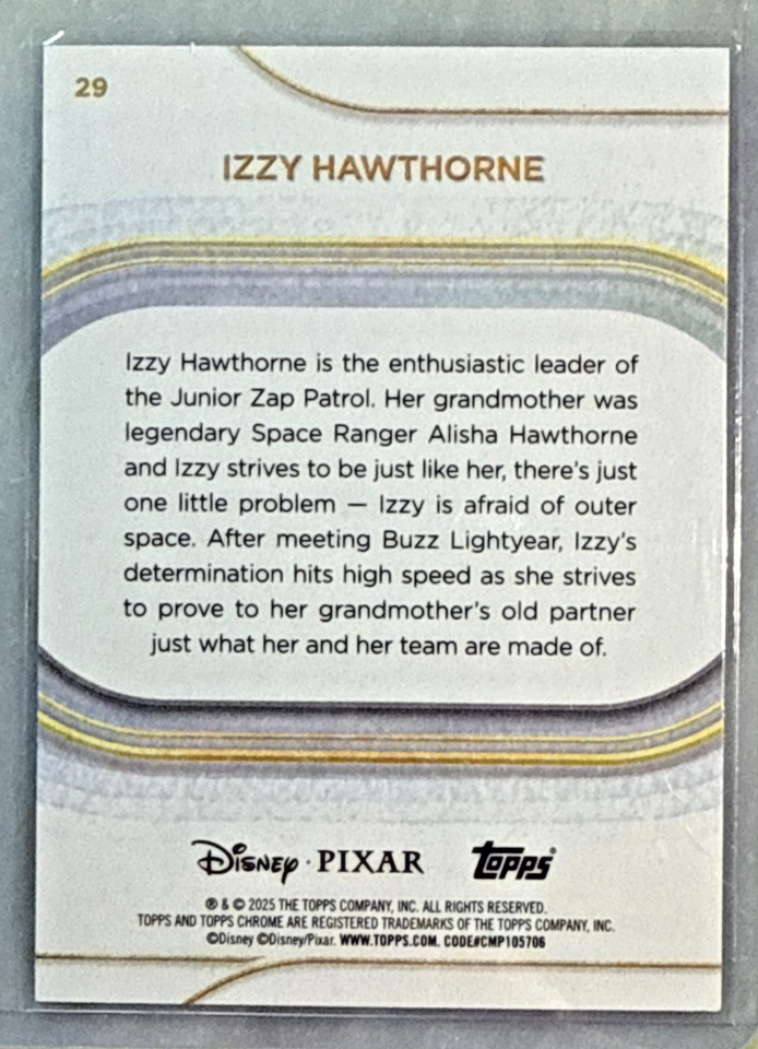 Izzy Hawthorne 2025 Topps Chrome Disney Aqua Mini Diamonds Refractor ...
