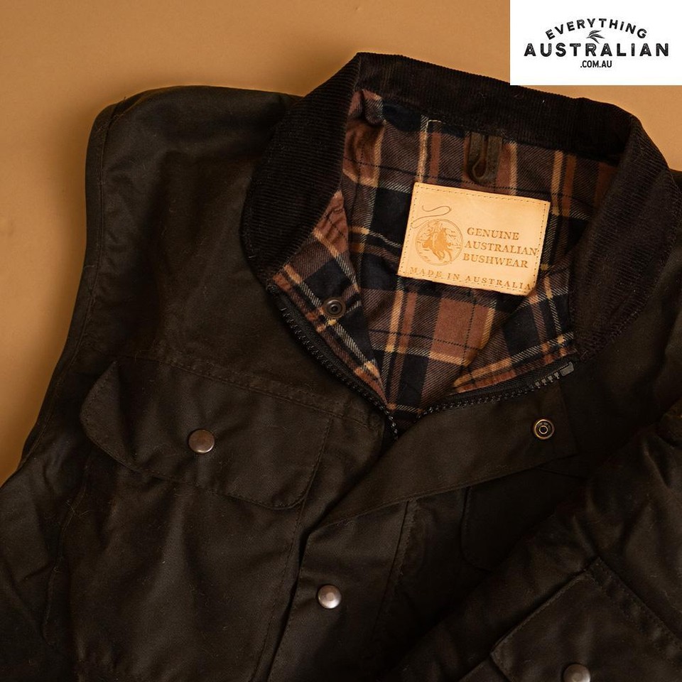 Genuine Australian Bushwear Oilskin Vest Brown | eBay