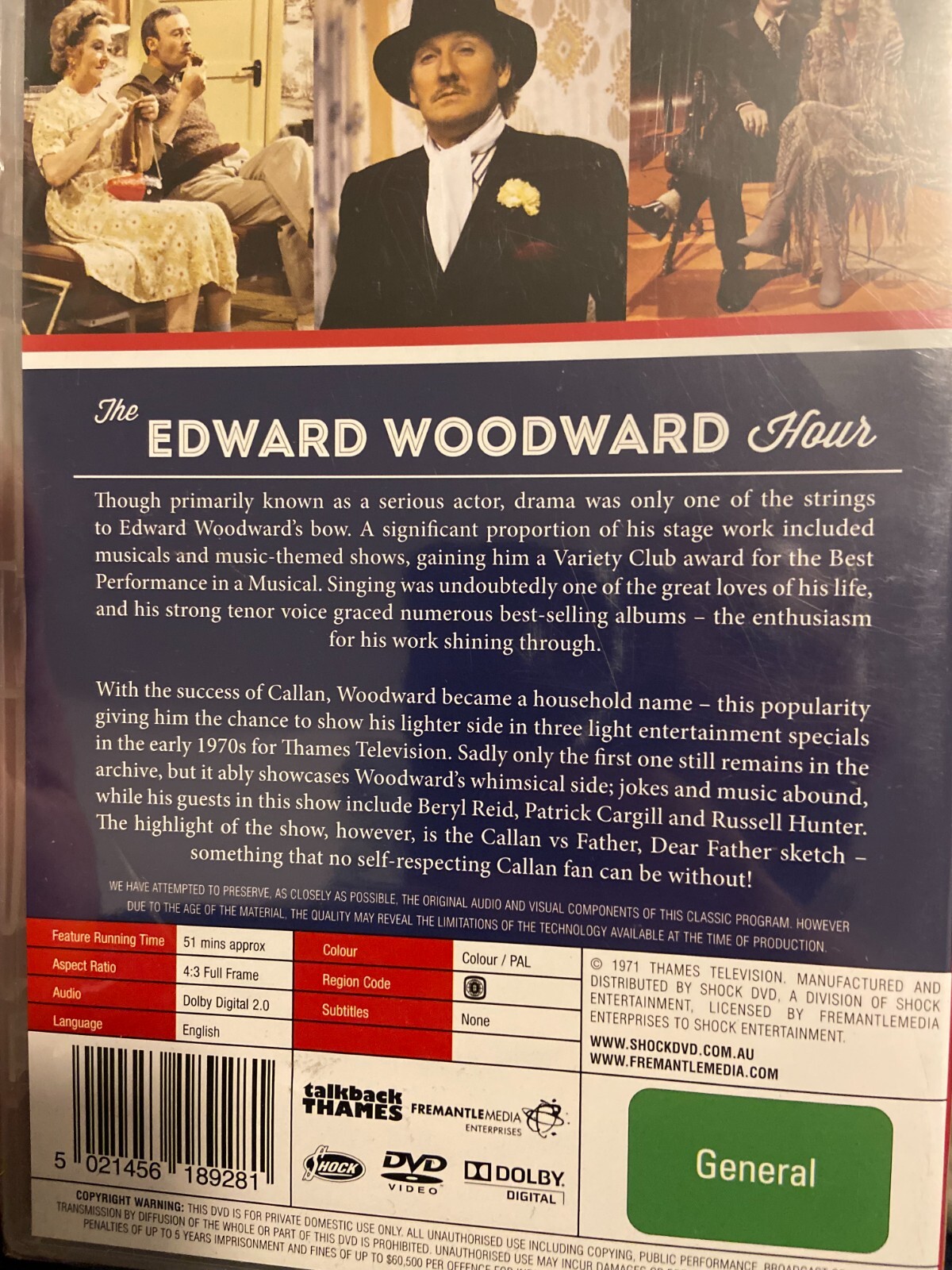 The Edward Woodward Hour NEW/sealed region 4 DVD (classic British ...