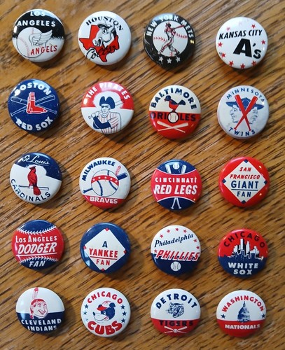 1962-1963 MLB Stadium Team Pins Complete Set (20 Diff), Mets Yankees ...