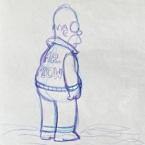 The Simpsons (Season 4) Homer Simpson Original Production Drawing LOT ...