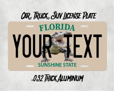 Florida State Alligator 1 Custom Metal Vanity License Plate car truck ...