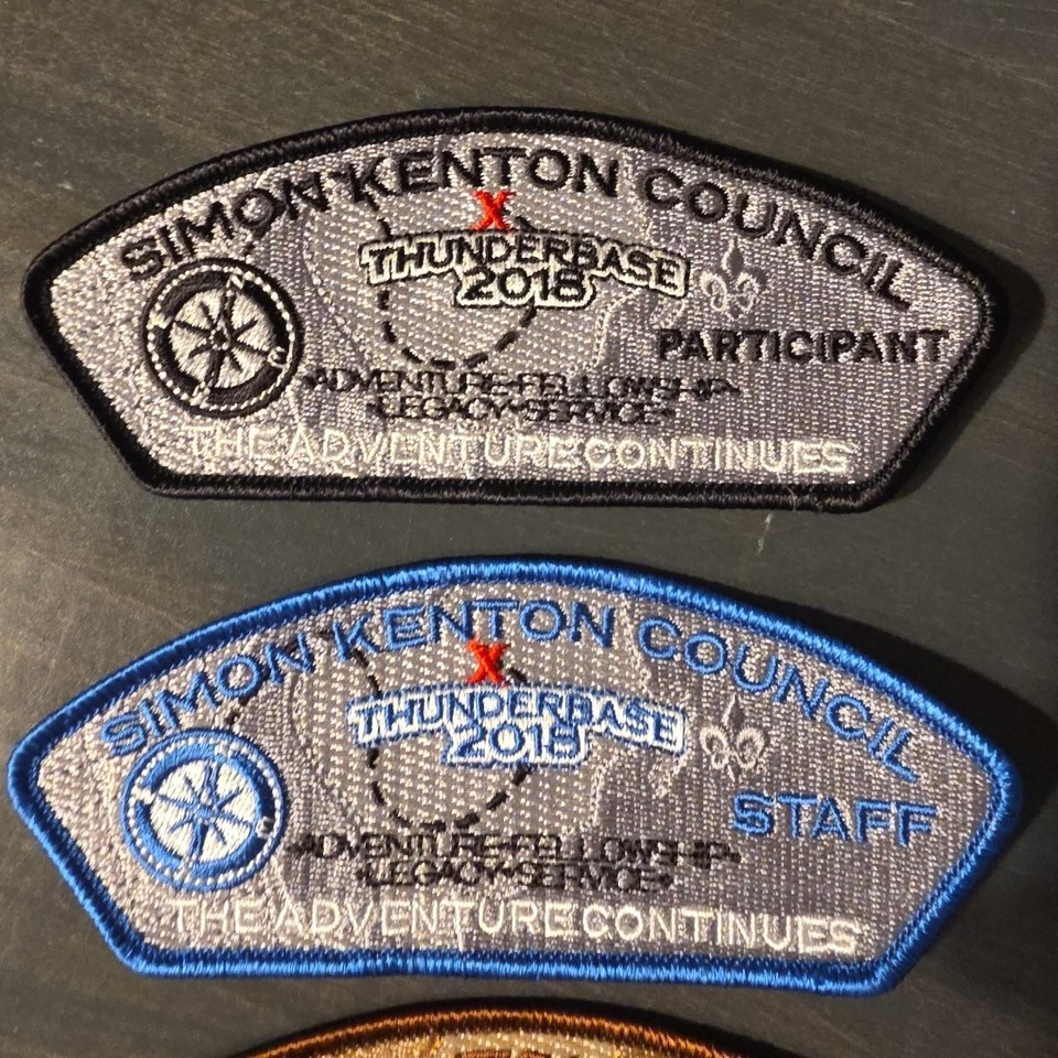 Simon Kenton Council Shoulder Patch CSP Thunder base 2018 Camporee ...