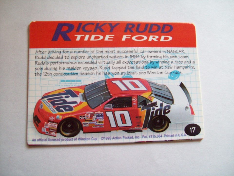 RICKY RUDD #17 ACTION PACKED 1995 WINSTON CUP '95 PREVIEW NASCAR HOF | eBay