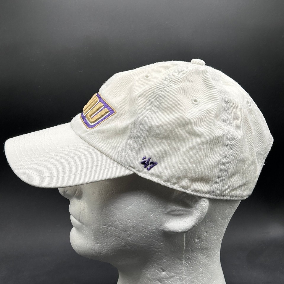 JMU Hat 47 Brand Adjustable Dad Cap White Purple Gold Embroidered Logo ...