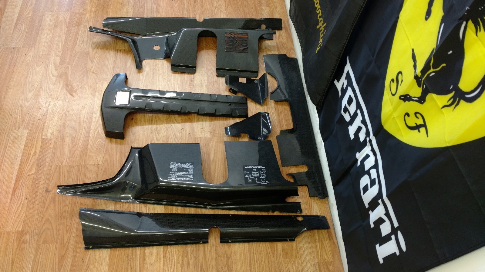 LAMBORGHINI MURCIELAGO LP640 ENGINE BAY CARBON FIBER COVER PANELS ...