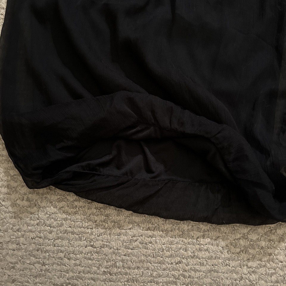 Kenar Chiffon Pleated Tank Black M | eBay