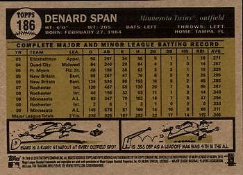 Denard Span 2010 Topps Heritage 2010 #186 | eBay