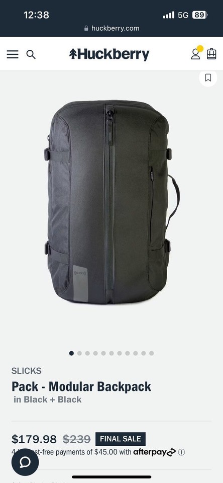 Slicks Travel Modular Commuter Travel Backpack Carry Bag Huckberry 30L | eBay