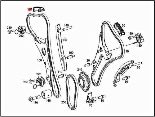 Genuine MERCEDES To cylinder head cover right Slide rail 2780520316 | eBay