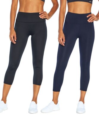 Black & Midnight Blue 22'' High-Rise Mid-Calf Leggings Set Size L | eBay