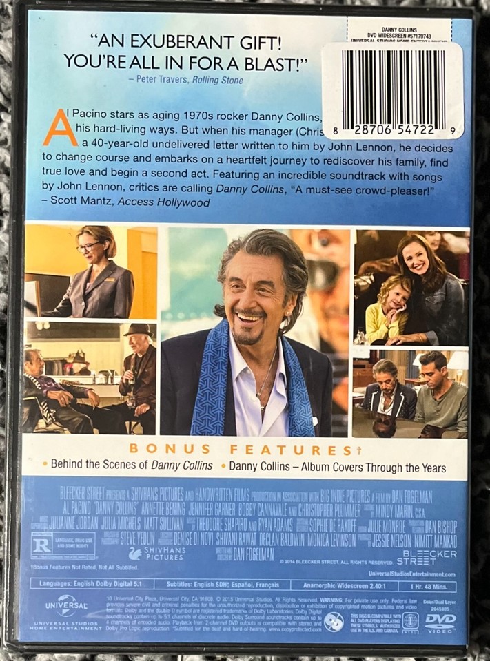 DANNY COLLINS DVD 2015 FACTORY SEALED ALPACINO & JENNIFER GARNER | eBay
