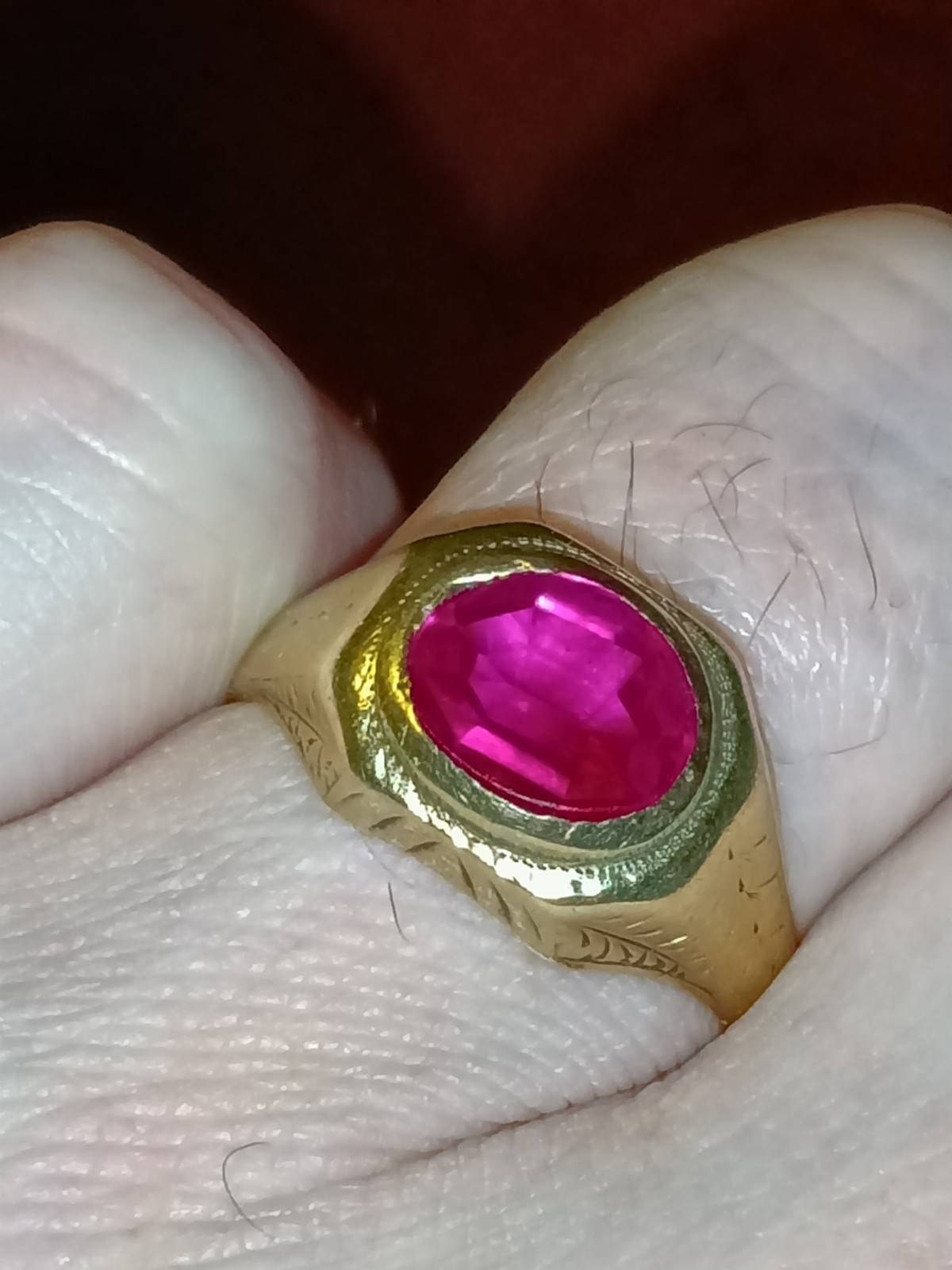 10K Gold And Ruby Rosicrucian Ring From The 1920's 7.… - Gem