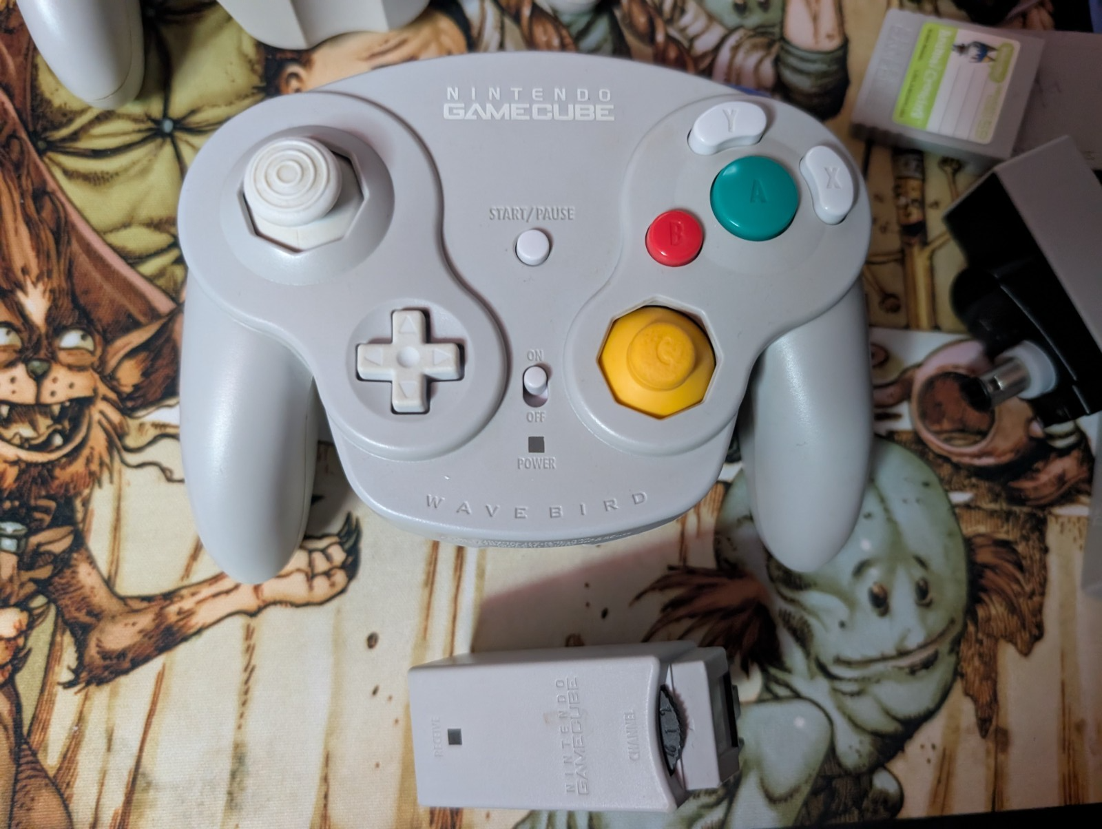 Nintendo GameCube Wavebird Controller Gray with Receiver Tested Working ...